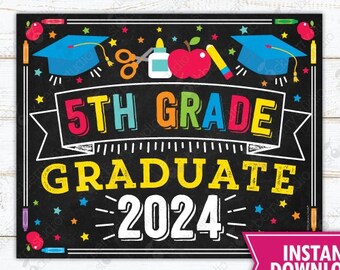 5TH Grade Graduation Sign Elementary School Graduate Last Day of 5th ...