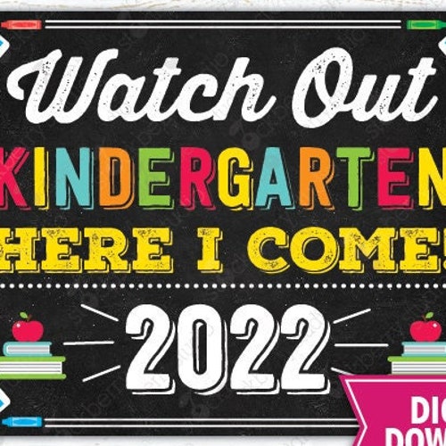 First Day of Kindergarten Sign 1st Day of School Sign - Etsy