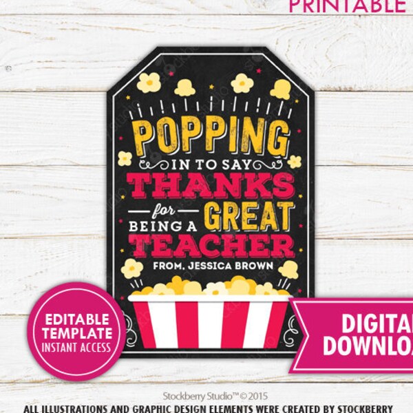 Teacher Appreciation Popcorn - Etsy