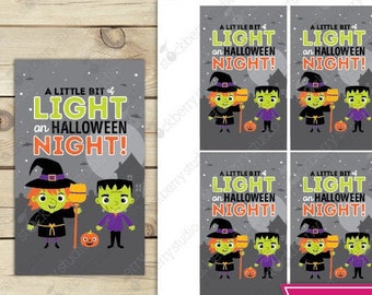 A Little Light for Halloween Night Glow Stick Bracelet Card. | Etsy