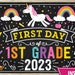 Unicorn First Day of 1st Grade Sign Girl First Day of School - Etsy