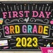 Girl First Day of 3rd Grade Sign Girl Back to School 1st Day - Etsy