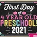 Girl First Day of 4 year old Preschool Sign 1st Day of School | Etsy