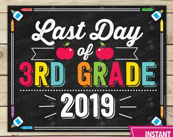 Last Day of Kindergarten Sign Last Day of School Printable | Etsy