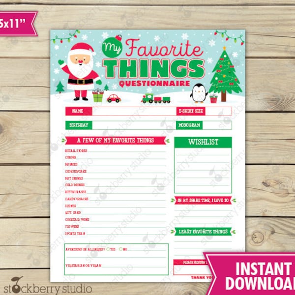 A Few of My Favorite Things Printable - Etsy