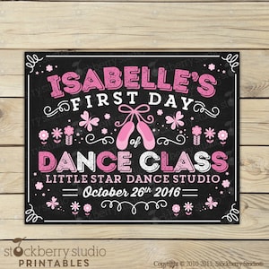 First Day of Dance Sign Printable Dance School Sign Dance Class Sign ...