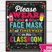 Classroom Face Mask Sign School Face Mask Sign Please Wear A - Etsy