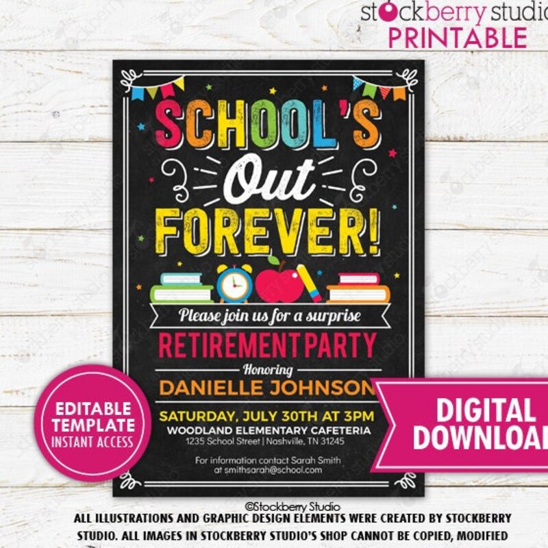 Teacher Retirement Invitation - Etsy