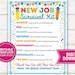 New Job Survival Kit Printable Career Congratulations Gift Idea Staff ...
