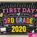 Girl First Day of 3rd Grade Sign Girl Back to School 1st Day | Etsy