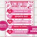 Valentine School Spirit Week Itinerary Flyer Printable Calendar ...