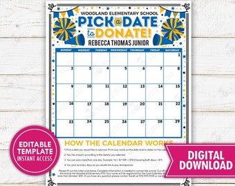 Editable Dance Cheer Cheerleading Pick a Date to Donate - Etsy