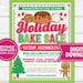 Holiday Bake Sale Flyer Printable Christmas Bakery Invitation Template ...