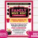 Family Movie Night Flyer Church Movie Event School Fundraiser PTO PTA ...