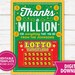 Lottery Ticket Holder Printable Thanks A Million for All That You Do ...