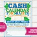 Cash Calendar Fundraiser Flyer Printable School PTO PTA - Etsy