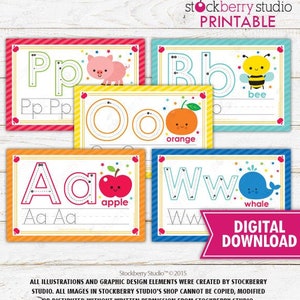 Alphabet Flashcards Homeschool Printable Play Dough Mats ABC Cards ...