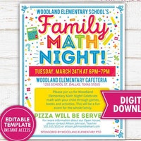 Editable Family STEAM Night Flyer: School PTA Event (printable) - Etsy