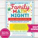 Family Math Night Flyer Printable Template Fundraiser Poster School ...