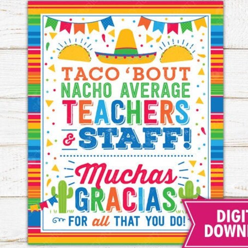 Nacho Average Employee Sign Printable Staff Fiesta Sign Fiesta - Etsy