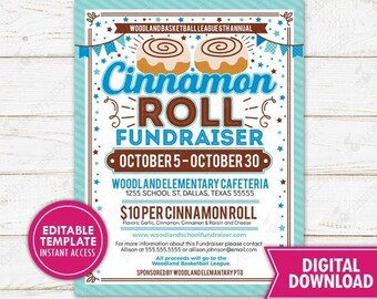 Cinnamon Roll Fundraiser Template - Etsy