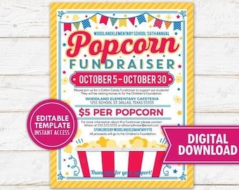 Popcorn Fundraiser Flyer - Etsy