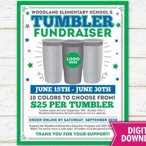 Tumbler Fundraiser Flyer Coffee Cup to Go Mug Sales - Etsy