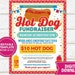 Hot Dog Fundraiser Flyer Printable Template BBQ Benefit Dinner Grill ...