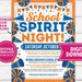 School Spirit Night Party Flyer Printable Homecoming Week School ...