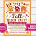 Fall Block Party Flyer Invitation Halloween Neighborhood Festival ...