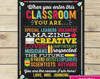 Classroom Rules Personalized Teacher Sign Classroom Decor | Etsy