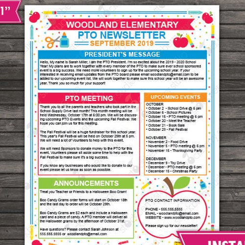 EDITABLE PTO PTA Recruitment Flyer Printable Handout School | Etsy