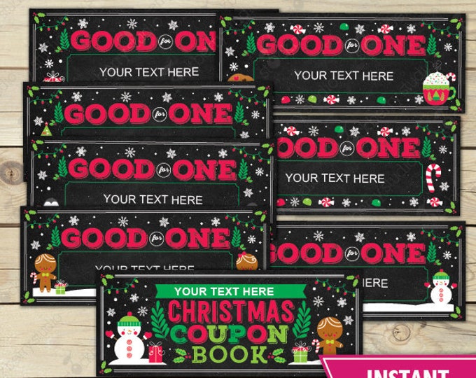 Christmas Coupon Template, Gift for Kids ,parent Teacher Reward Coupons ...