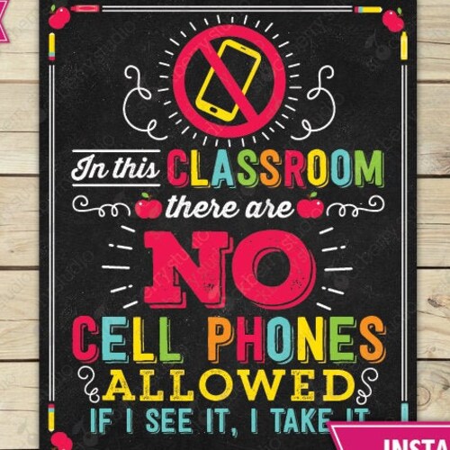 No Cell Phone Allowed Classroom Sign No Cellphone Classroom - Etsy