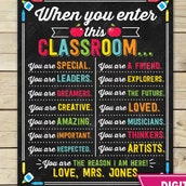 When You Enter This Classroom Sign Personalized Teacher Sign - Etsy