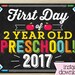 First Day of 2 year old Preschool Sign Printable 1st Day of | Etsy