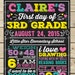 Girl First Day of School Chalkboard Sign 1st Day of School Back to ...