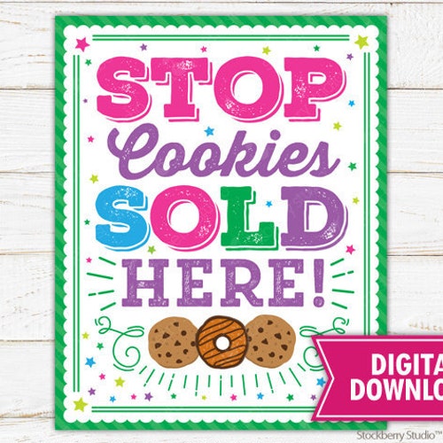 Cookie Booth Sign Stop Cookies Sold Here Printable Cookie - Etsy