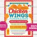 Chicken Wings Fundraiser Flyer Printable Wings Invite Template Benefit ...