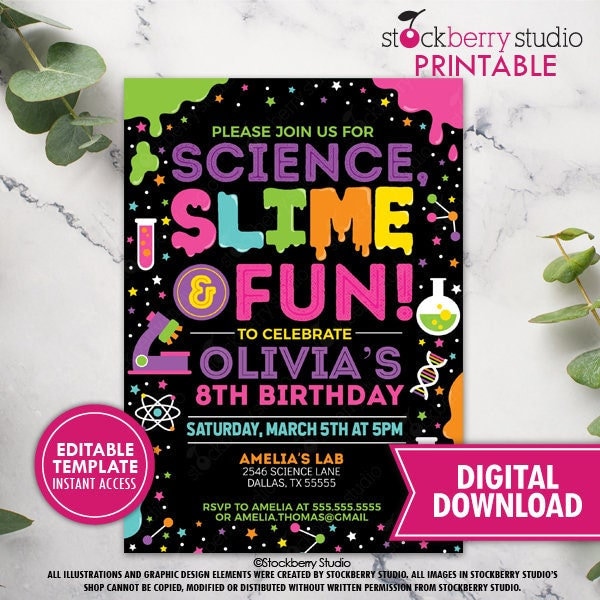 Science Invitation - Etsy
