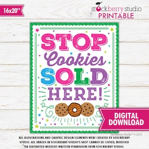 Stop Cookies Sold Here Sign Cookie Booth Sign Printable - Etsy