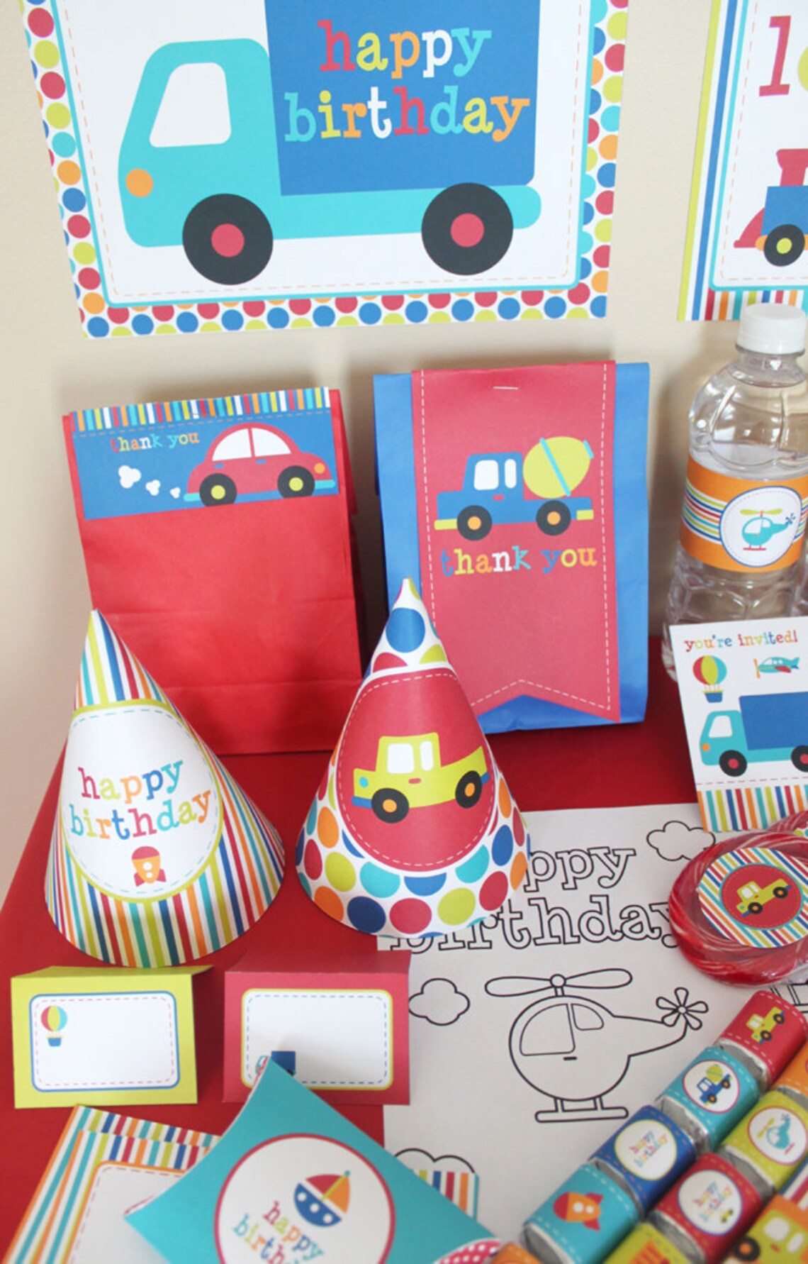 Transportation Birthday Party Decorations Printable Boy | Etsy