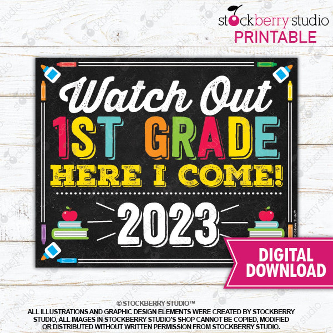 Watch Out 1st Grade Here I Come Sign First Day of First Grade - Etsy