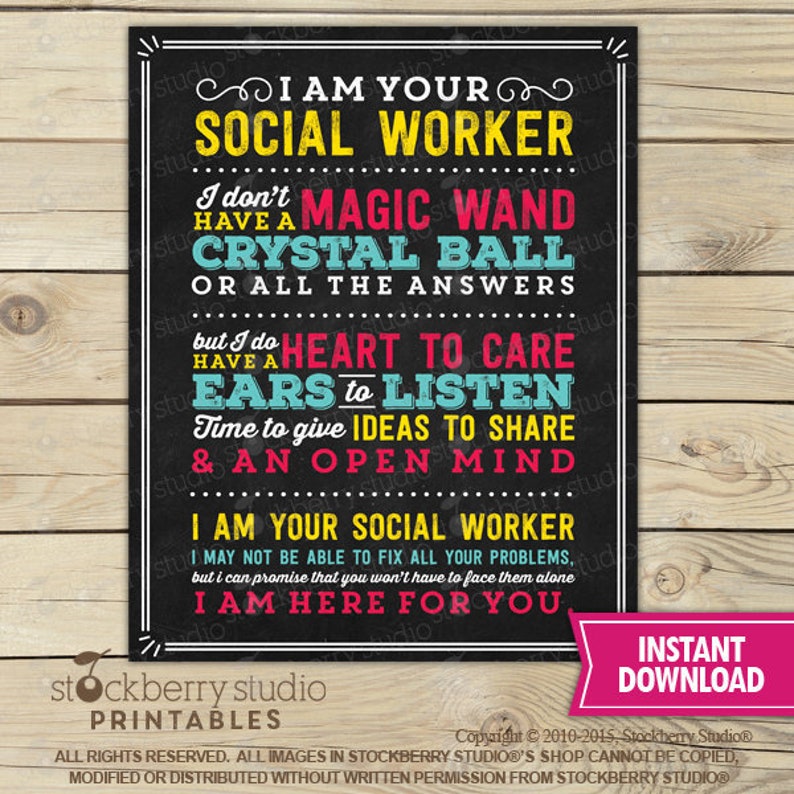 I Am Your Social Work Sign Printable Social Worker Office - Etsy