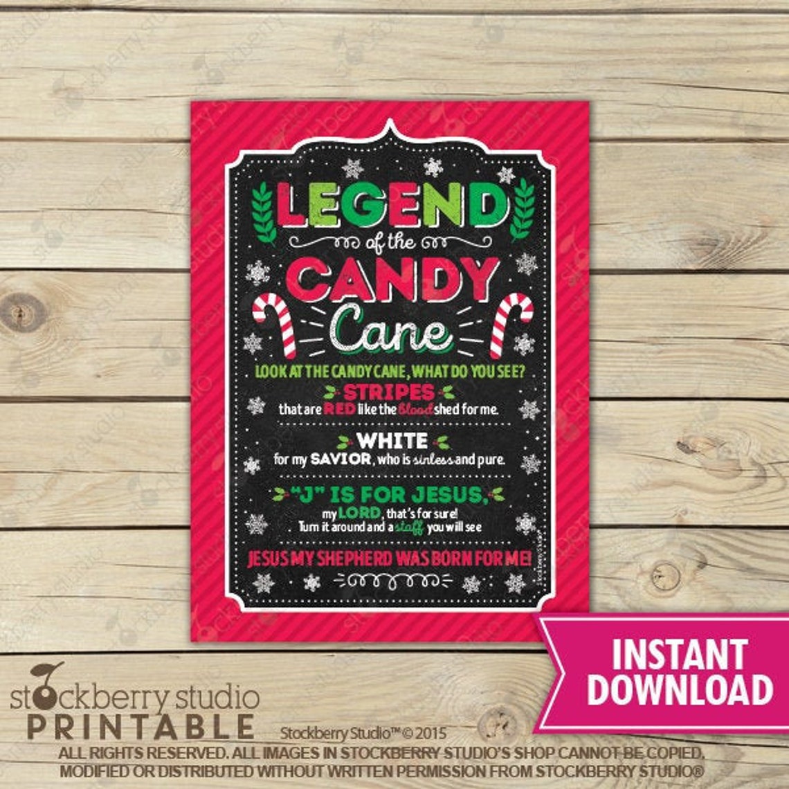 Legend of the Candy Cane Printable Digital Jesus Christmas - Etsy