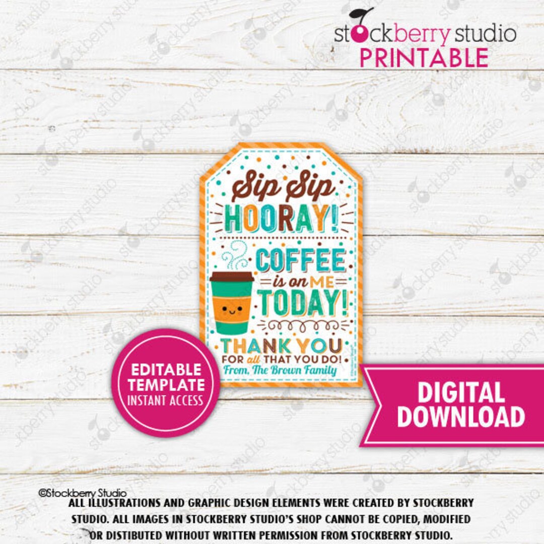 Coffee Gift Tag Employee Nurse Teacher Appreciation Staff Frontline ...