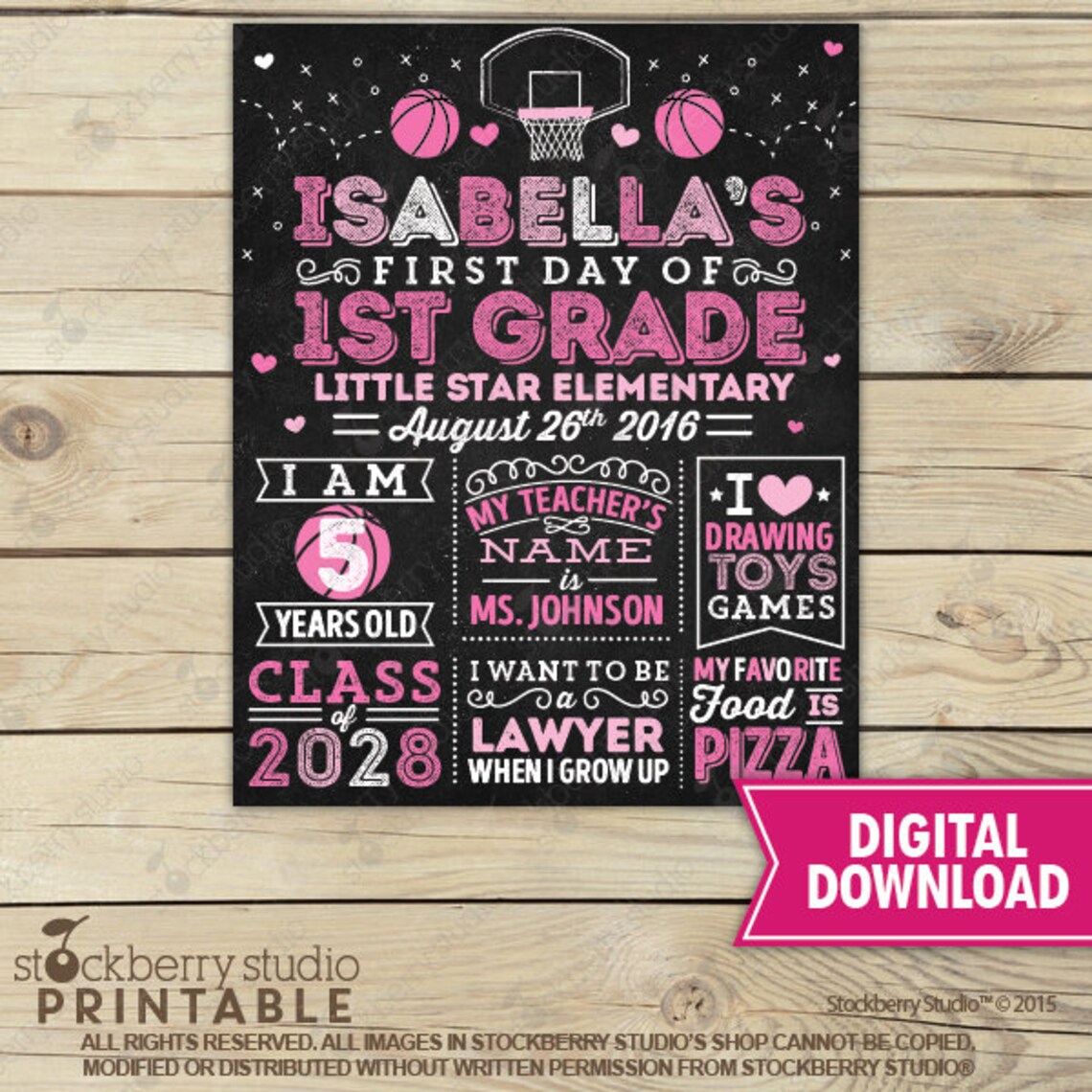 Basketball First Day of School Sign Boy First Day of School - Etsy