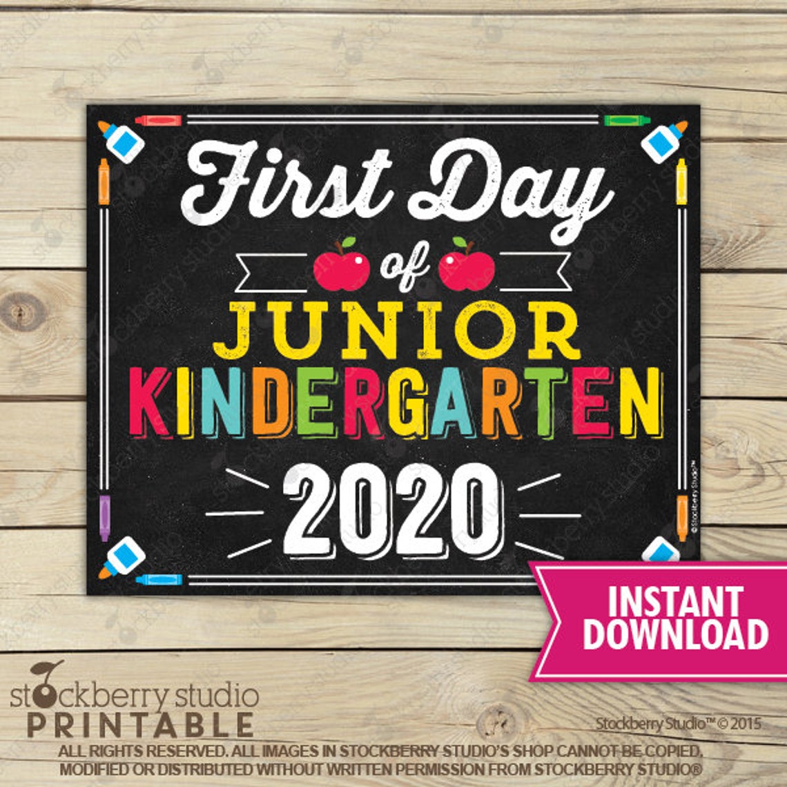 First Day Of Junior Kindergarten Sign 1st Day Of School Etsy