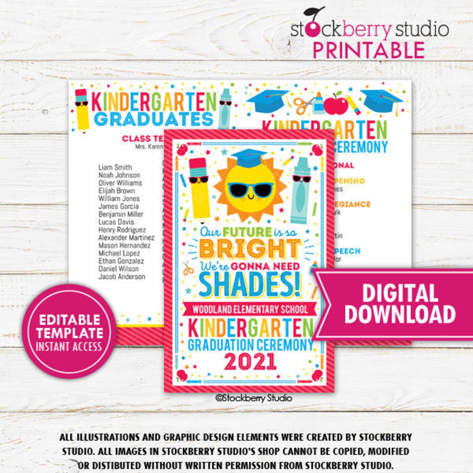Kindergarten Graduation Program Future is so Bright Prekindergarten ...