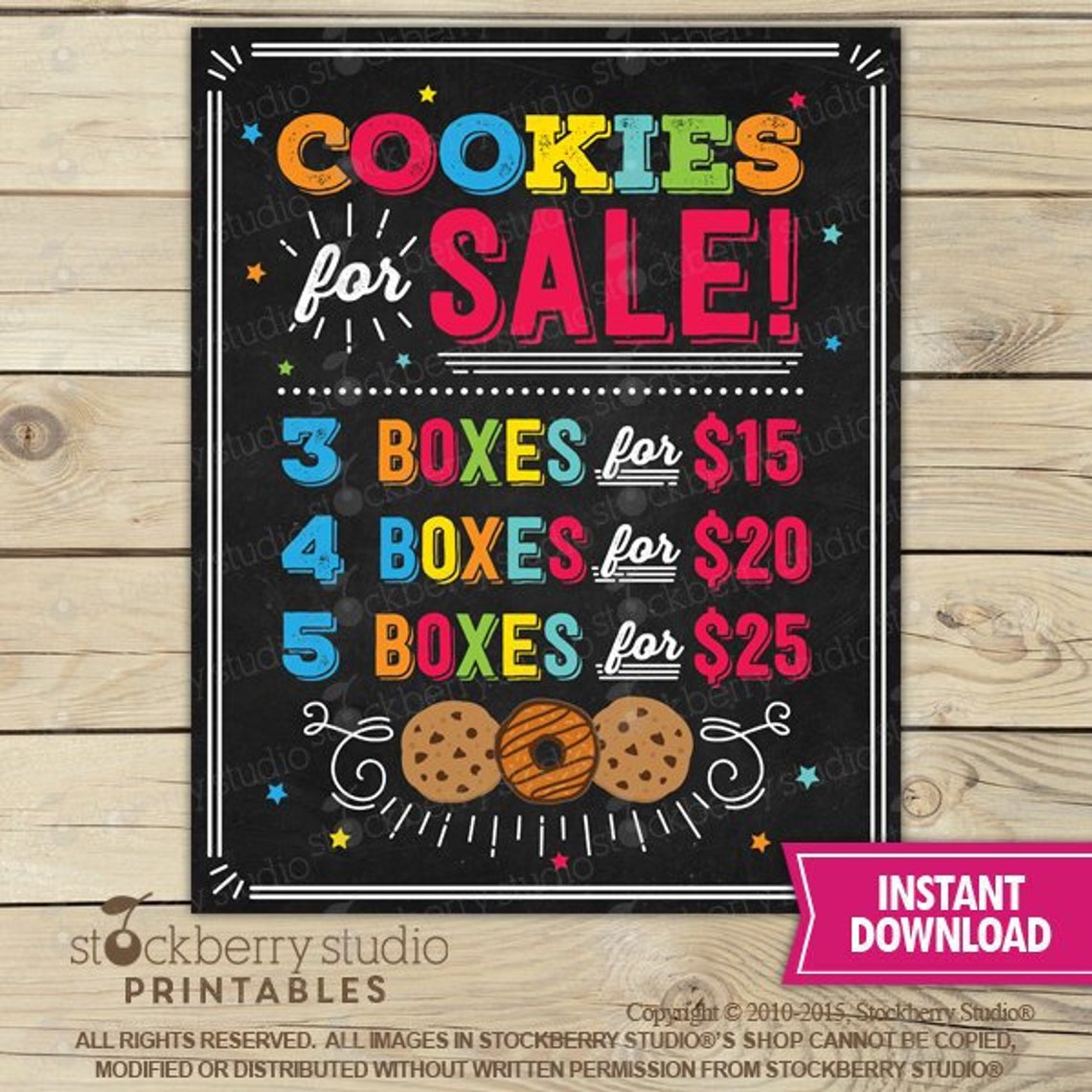 Cookie Booth Price Signs - Cookie Booth Sale Sign - Cookie Drop Sign ...